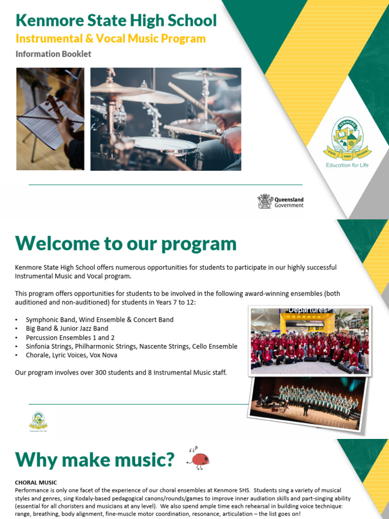 Instrumental Music Information Booklet | PDF | Orchestras | Choir