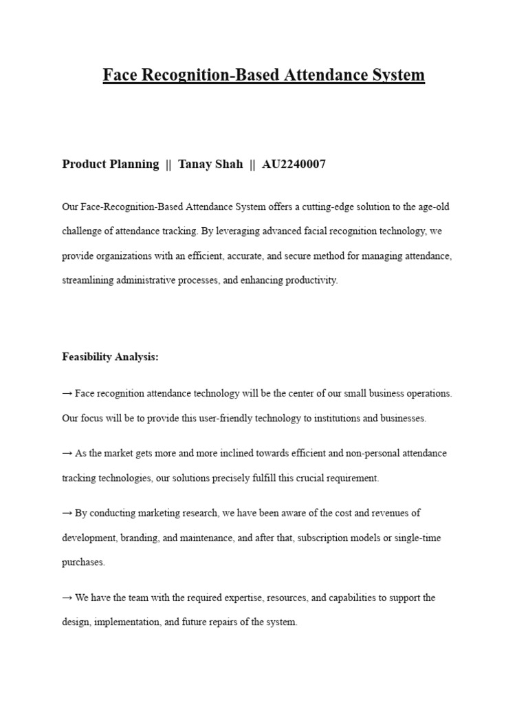 Face Recognition-Based Attendance System COM102 | PDF | Computer Security | Security
