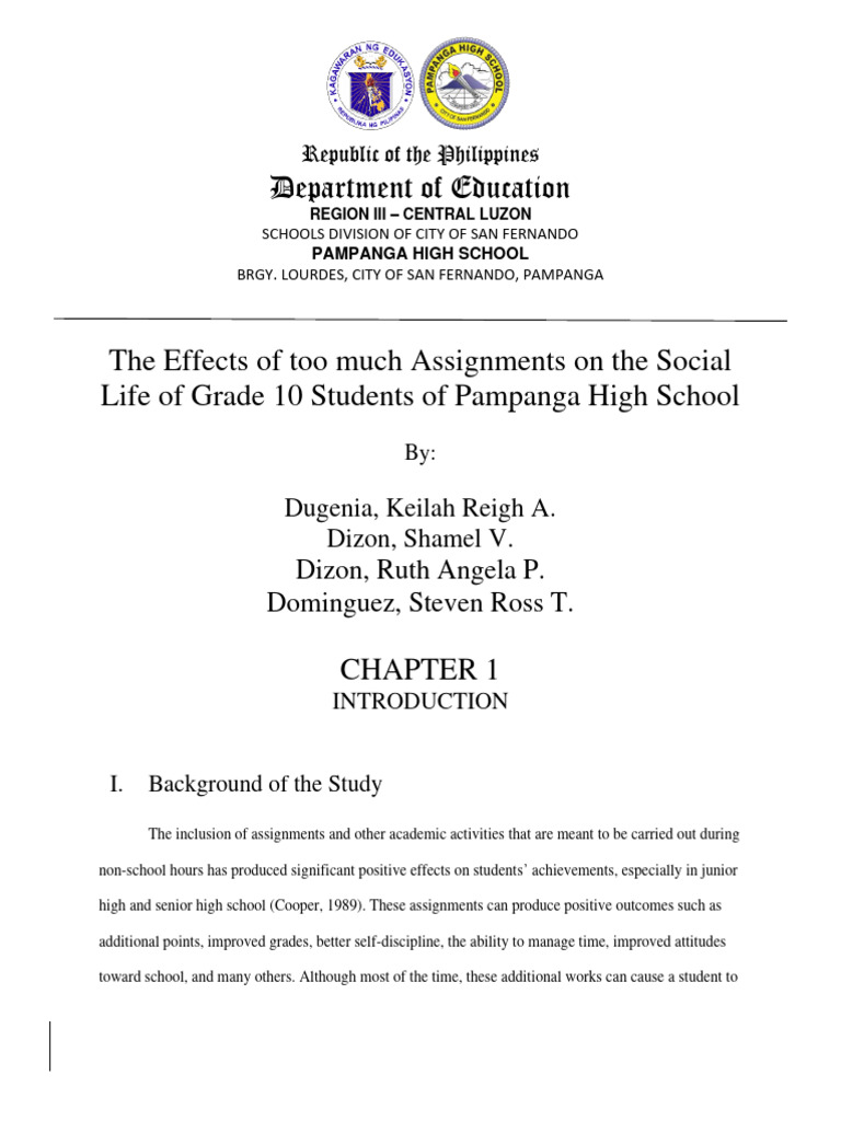 Thesis Chapter 1 Complete | PDF | Homework | Teachers