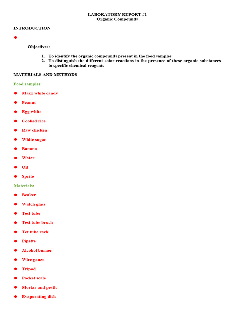 Lab-Report-Food-Report (1) | PDF | Foods | Carbohydrates