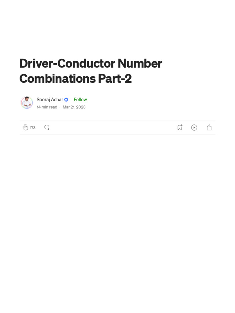 Driver-Conductor Number Combinations Part-2 | PDF | Language Arts ...