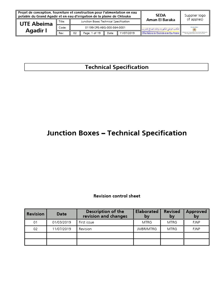 Unction Boxes | PDF | Electrical Wiring | Specification (Technical ...