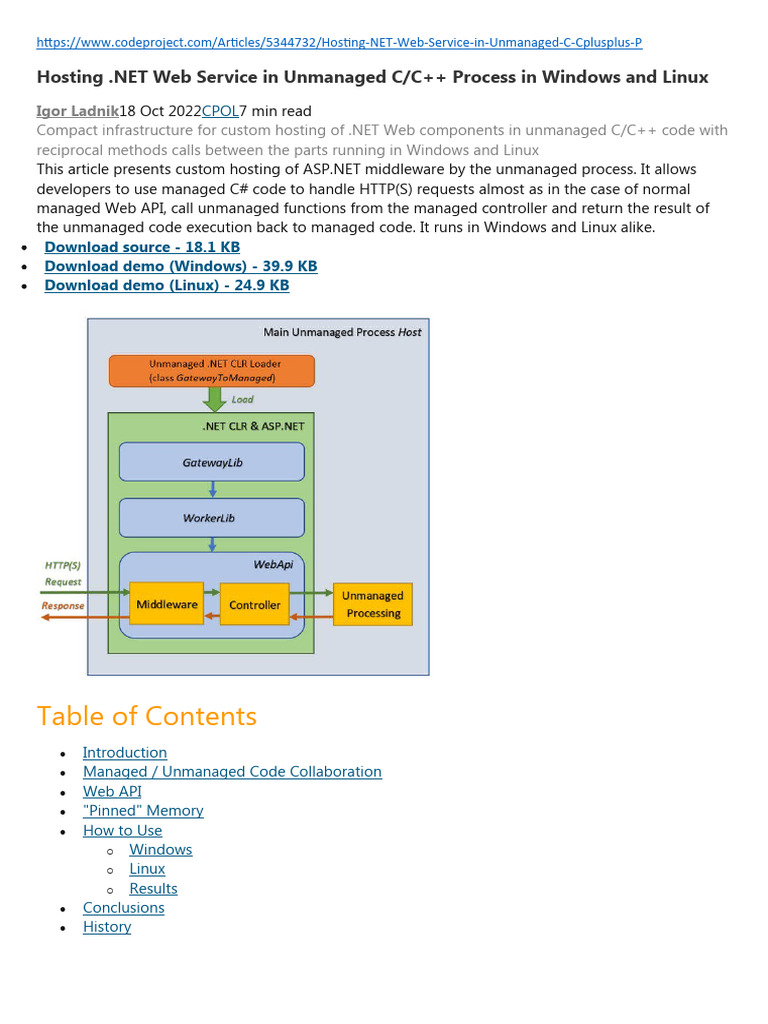 Hosting .NET Web Service in Unmanaged C - C++ Process in Windows and Linux | PDF | Parameter ...