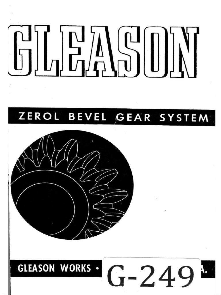 G-249 Gleason Zerol Bevel Gear System | PDF