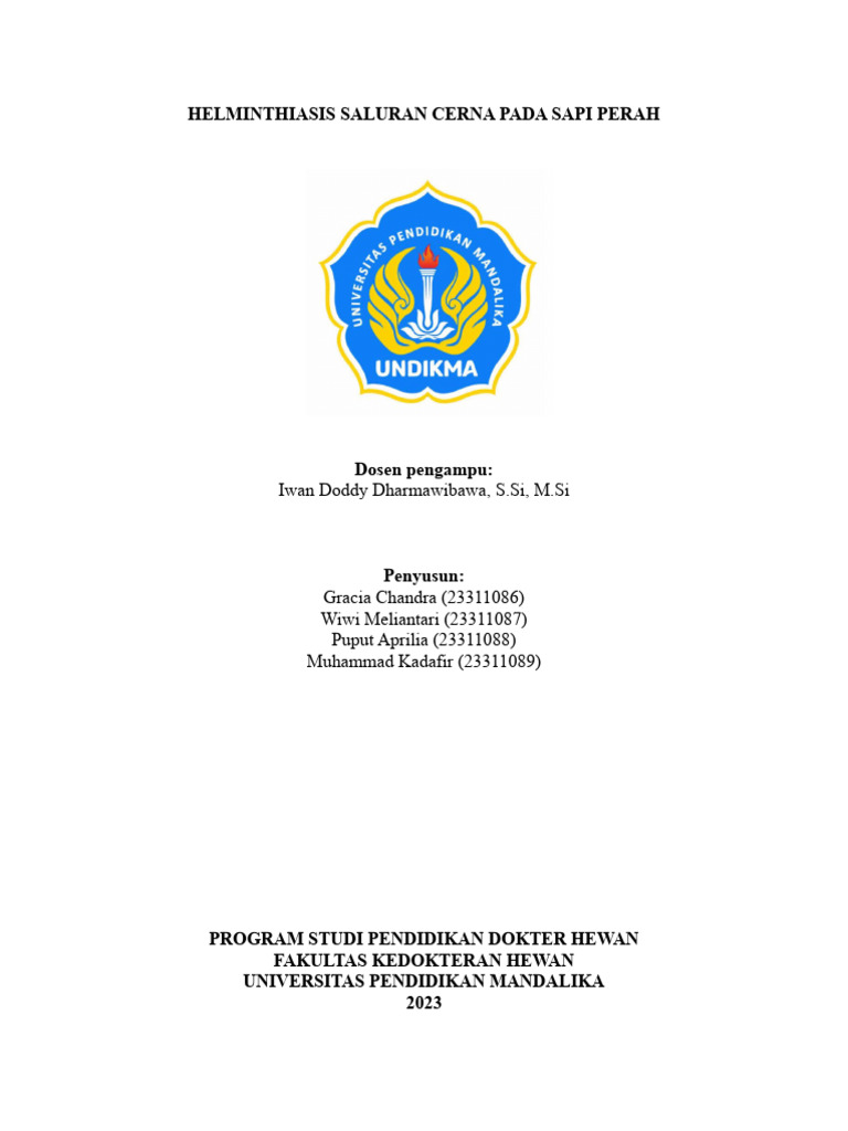 FKH - 1C - 2. - Helmenthiasis Saluran Cerna Pada Sapi Perah | PDF | Kesehatan Holistik