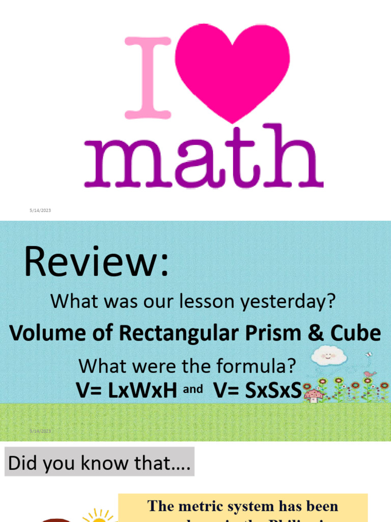 CONVERTING CUBIC CM TO CUBIC M Grade 5 Math Lesson | PDF | Volume ...
