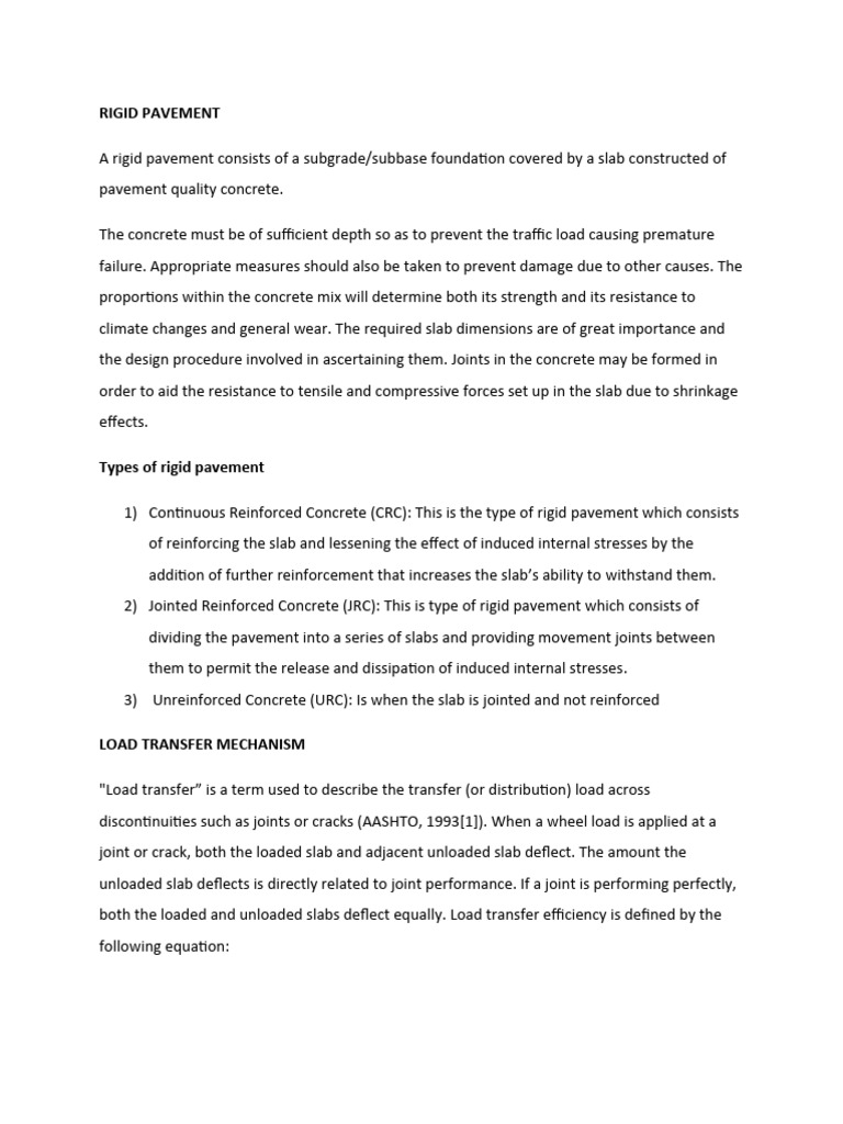 RIGID PAVEMENT Assignment | Download Free PDF | Concrete | Road Surface