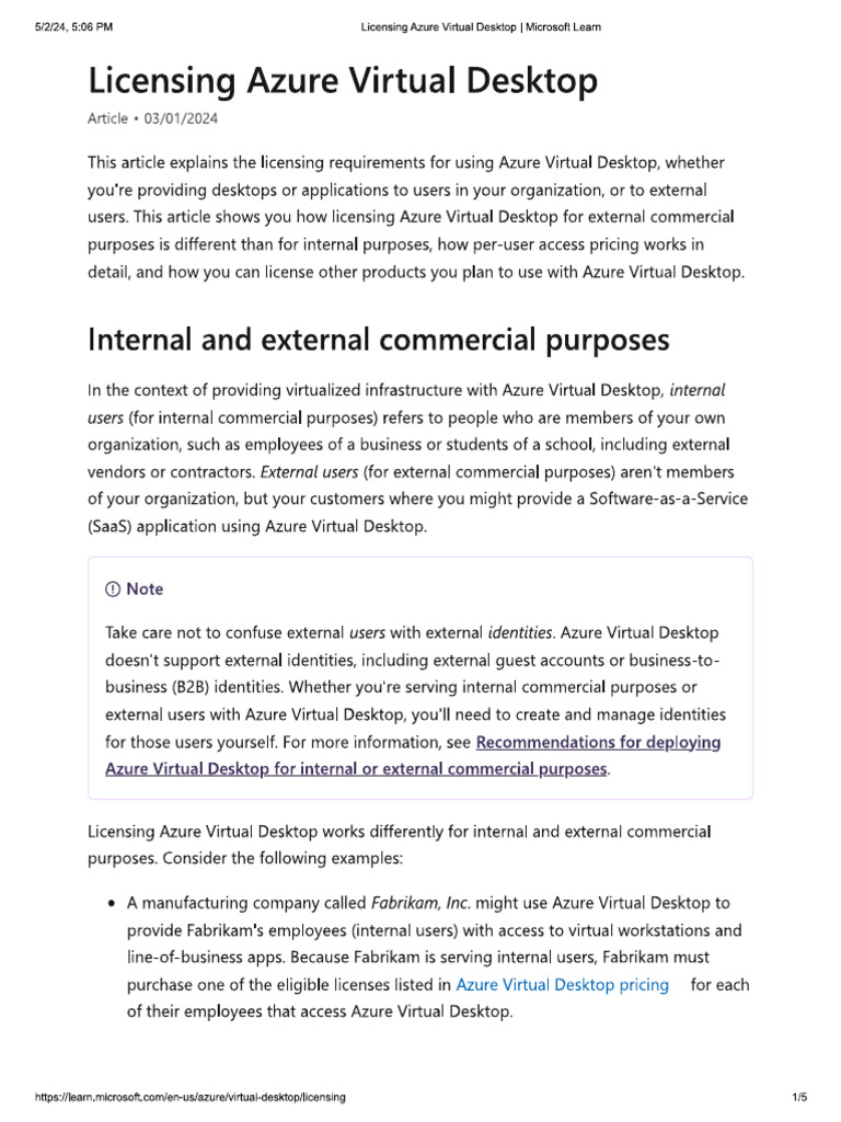 Licensing Azure Virtual Desktop | PDF