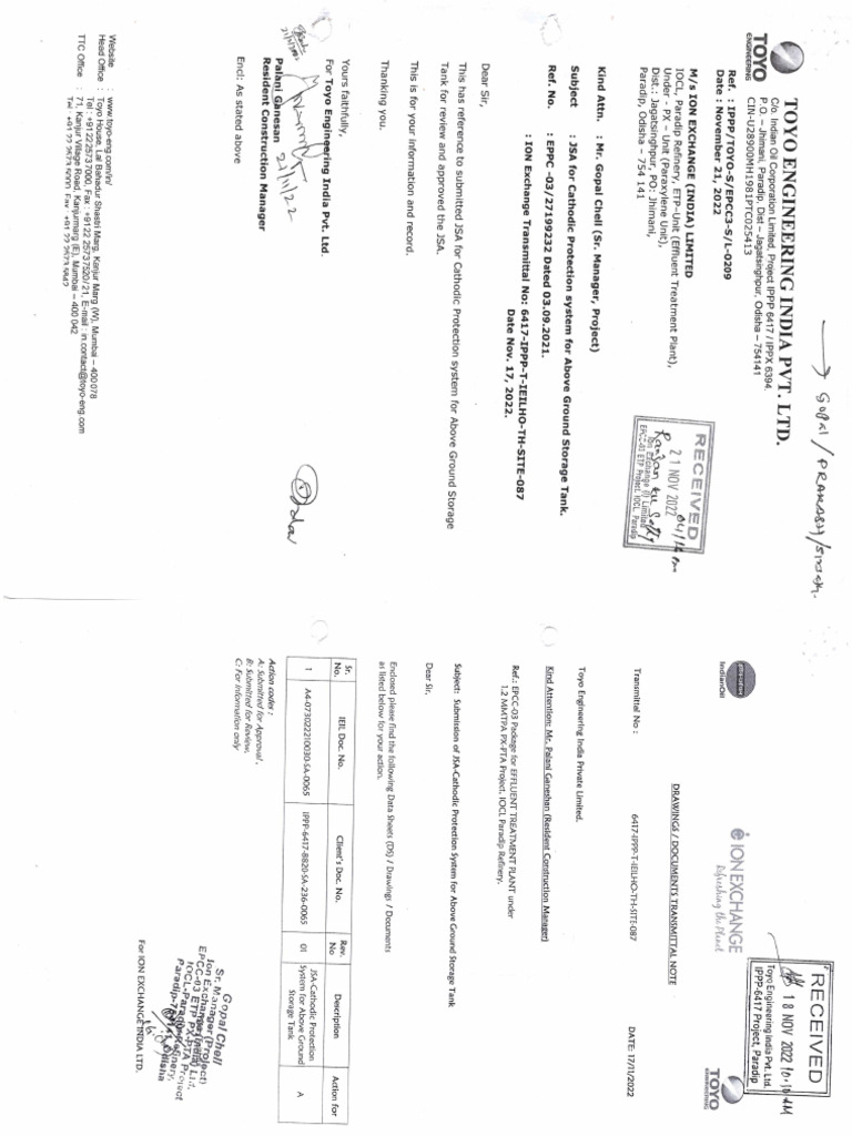 Cathodic Protection For above Ground Storage Tank JSA | PDF