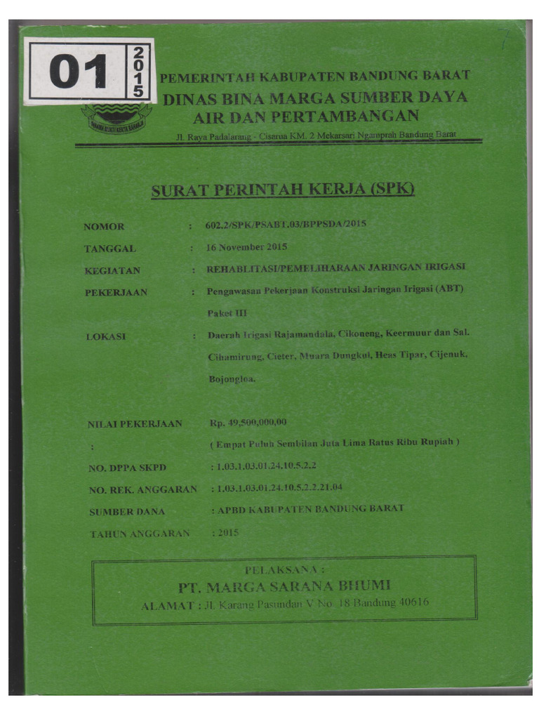 Kontrak Masabhu Supervisi Spam | PDF