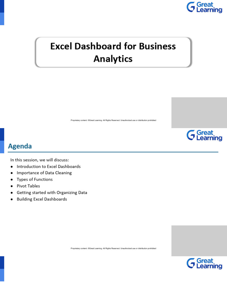 Excel Dashboard For Business Analytics | PDF | Microsoft Excel | Data