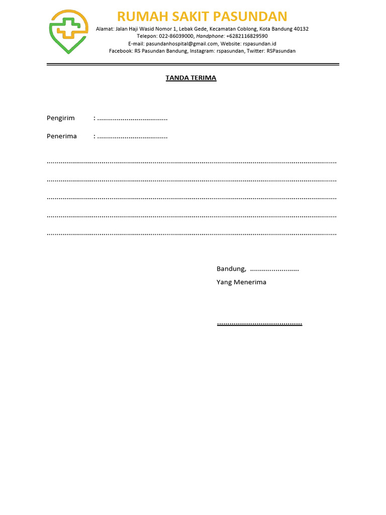 Template Tanda Terima | PDF