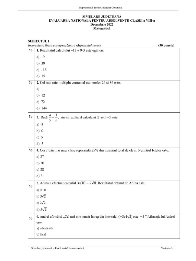 Model Constanta 3 Dec-3 | PDF
