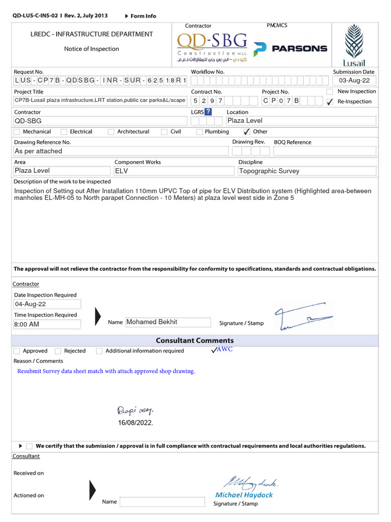 Lus CP7B QDSBG Inr Sur 62518 - R1 | PDF | Engineering | Civil Engineering