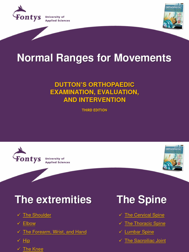 Dutton - Normal Ranges For Movements | PDF | Wellness | Science ...