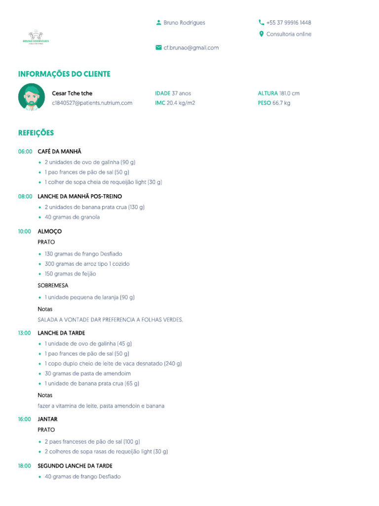 Cesar Tche Tche PROTOCOLO NUTRICIONAL | PDF