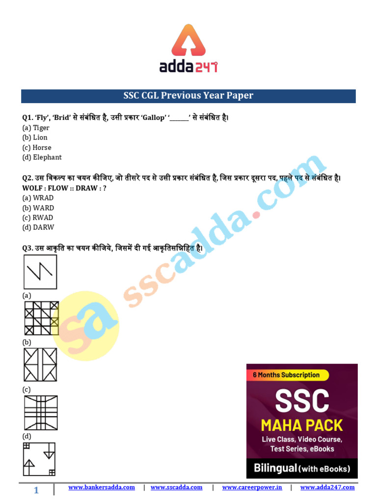 Formatted CGL PYQ For 28 DEC Hindi Questions | PDF