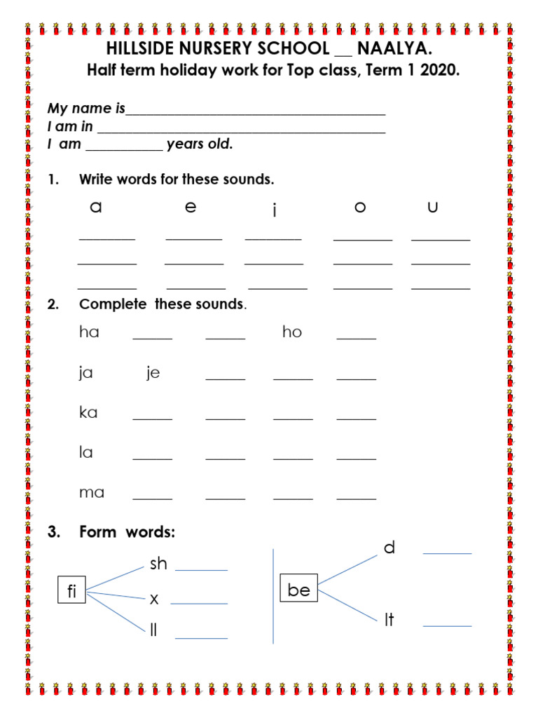 Top Class Holiday Work Term 1 2020 | PDF | Geometric Shapes ...