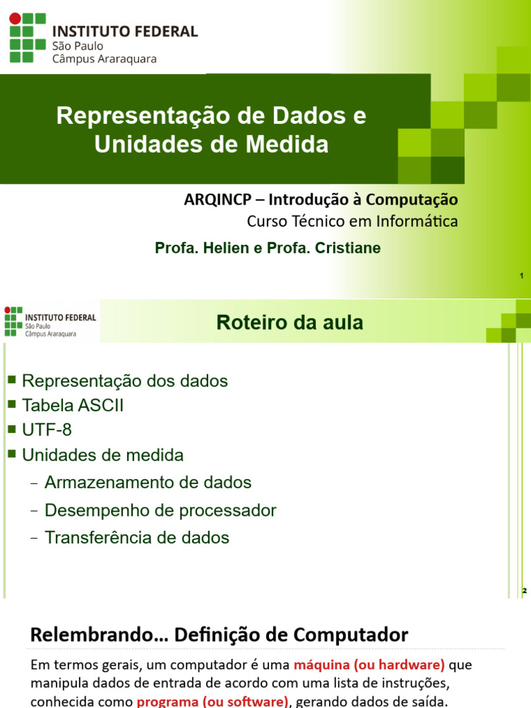 ARQINCP Aula5 Unidades Medida | PDF | Microprocessador | Mordeu