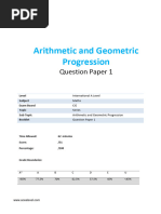 AS Level AP and GP Past Paper Questions | PDF | Mathematics | Arithmetic