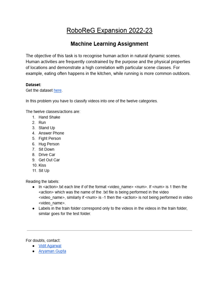 RoboReG ML Task | PDF