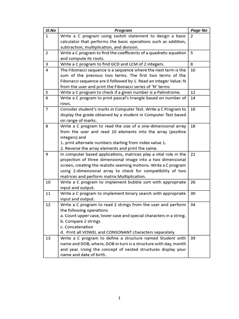 Ru Cse C Programming Lab Manual Pdf Matrix Mathematics Computer Program