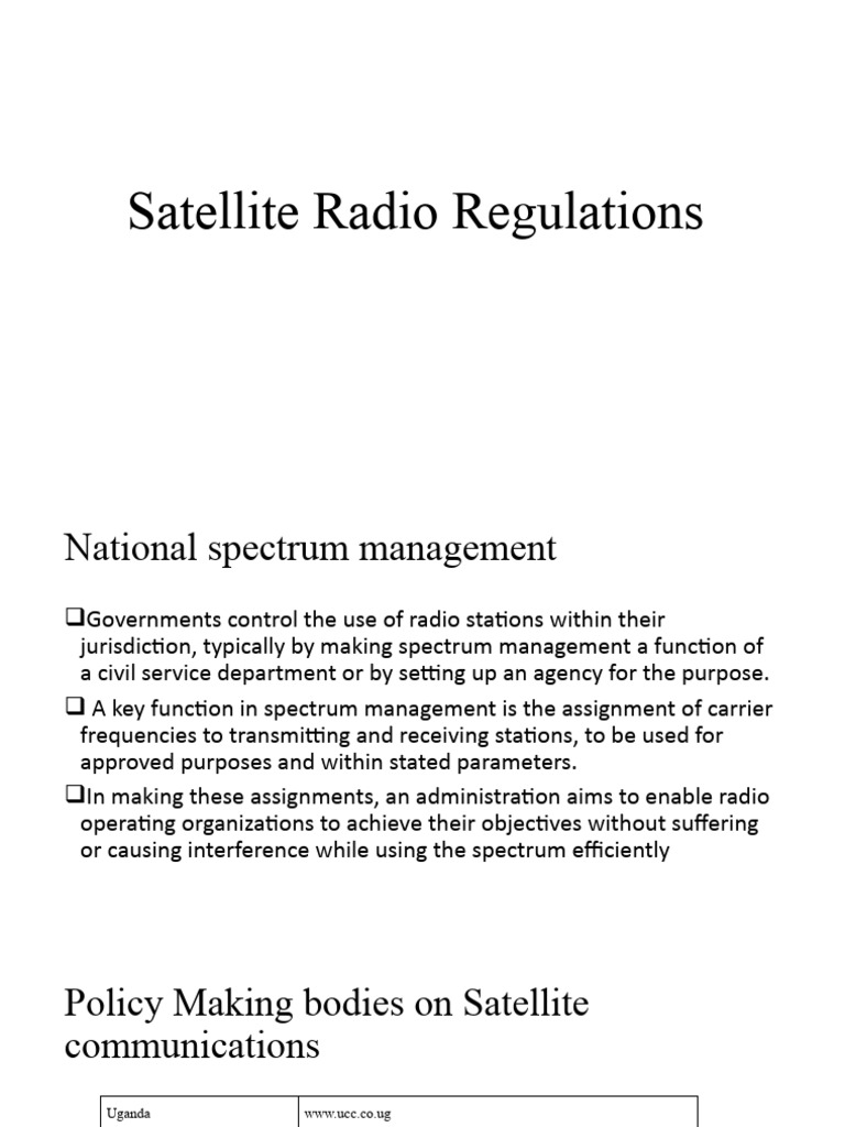Satellite Radio Regulations | PDF | Radio Spectrum | Itu T