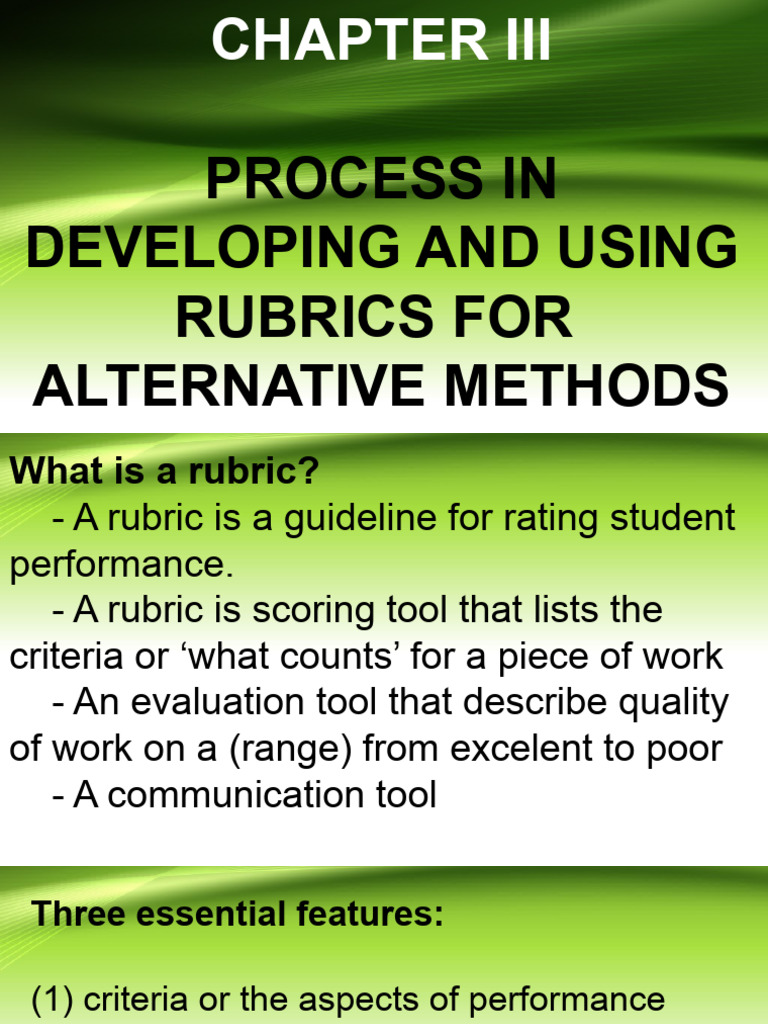 What Is Rubric and Types of Rubrics Assessment 2 | PDF | Rubric ...