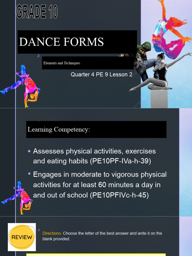 Q4-PPT-PE10 - Lesson 2 (Dance Forms Elements and Techniques) | PDF ...