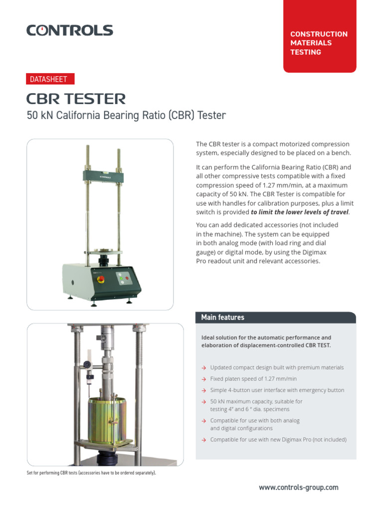 CBR Tester Datasheet | PDF | Electrical Engineering