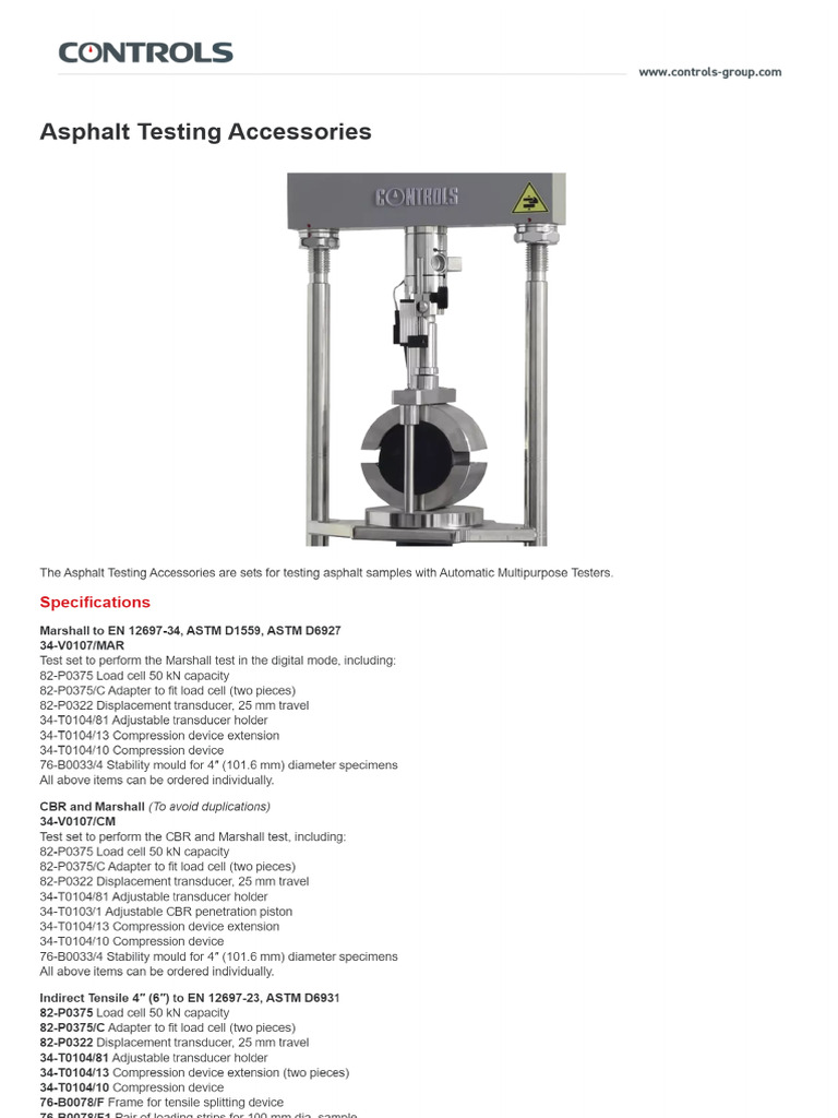 Asphalt Testing Accessories | PDF
