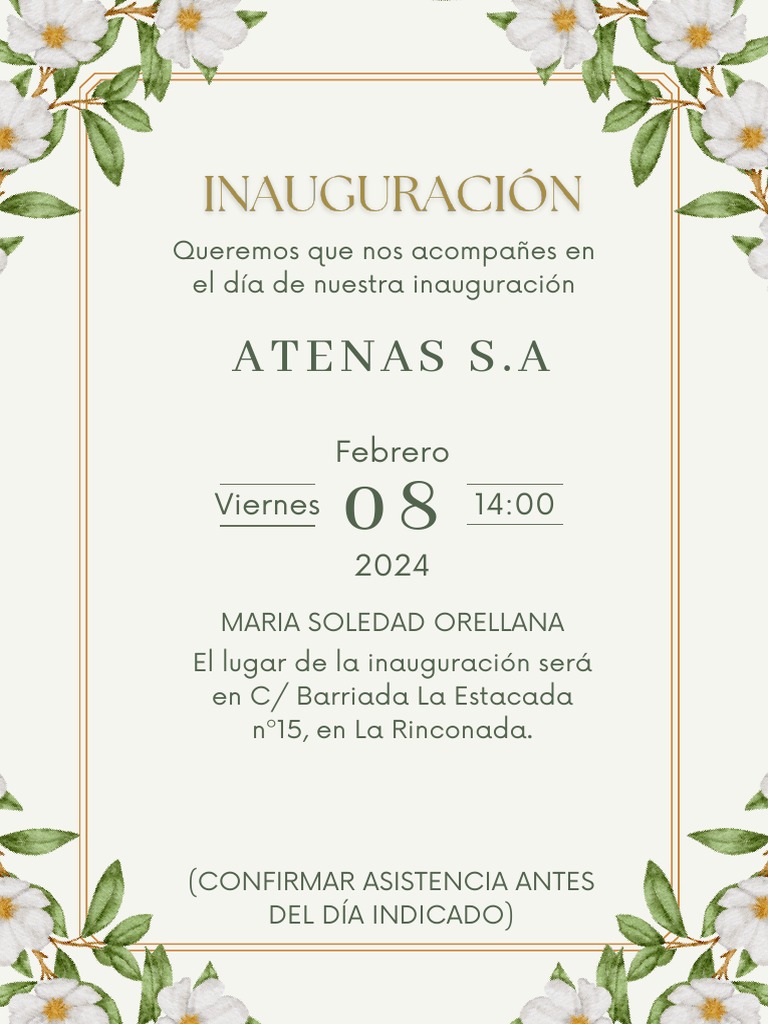 Invitación Inauguración - CVP | PDF