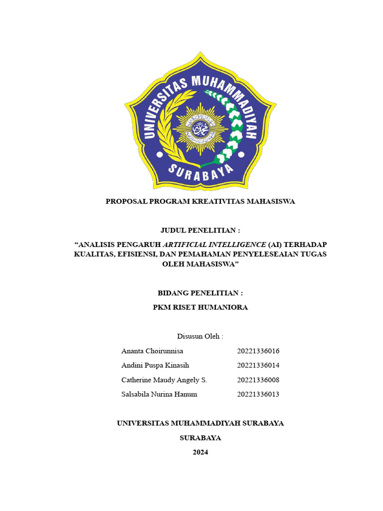 4382-Proposal PKM RSH 2024 - Ananta Choirunnisa JDKK - UMSBY | PDF ...
