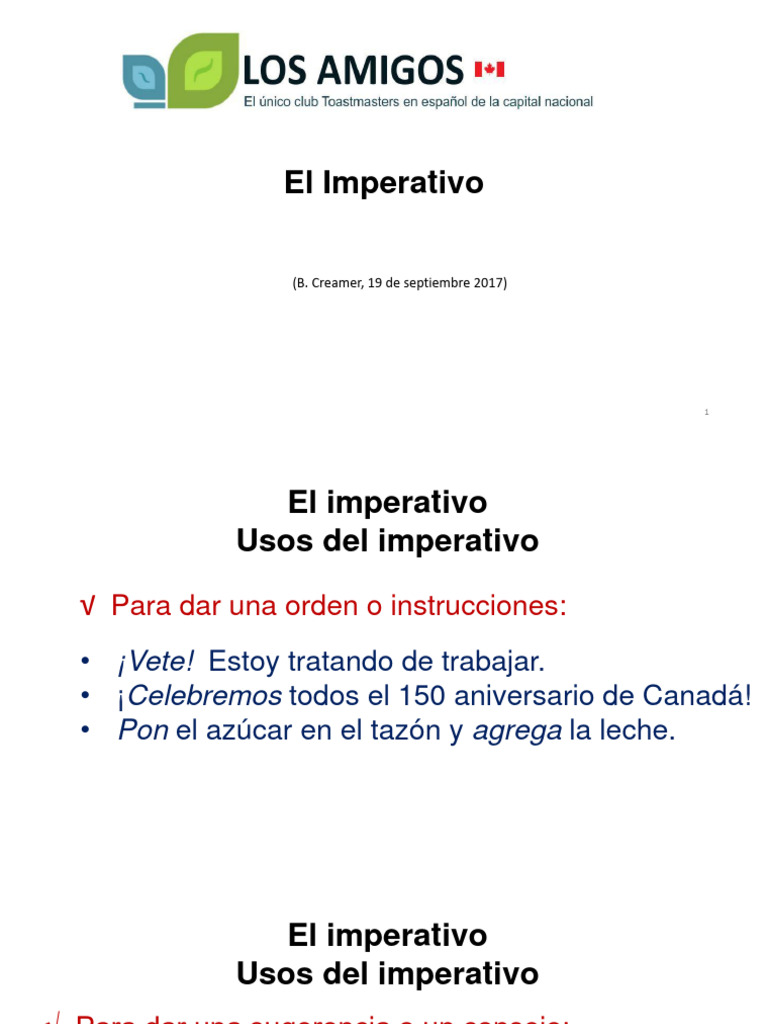 El Imperativo | PDF