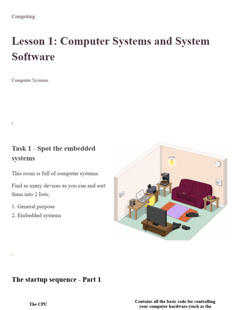 Lesson 1: Computer Systems and System Software: Computing | PDF