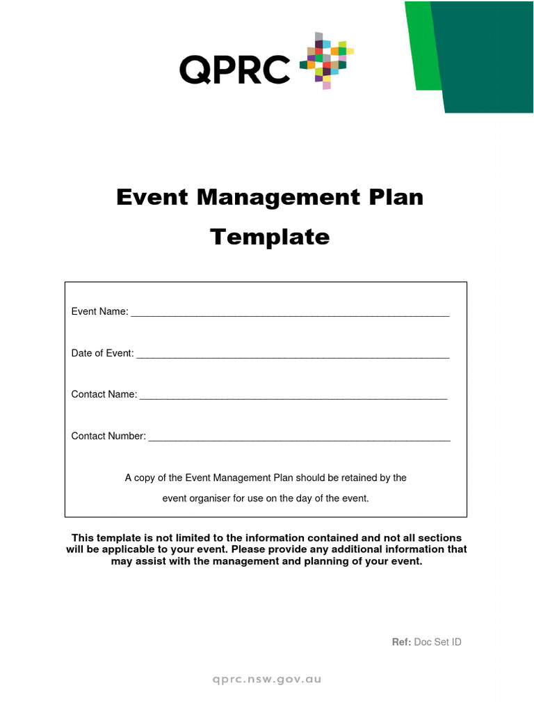 Events QPRC Event Management Plan Template | PDF | Risk | Hazards