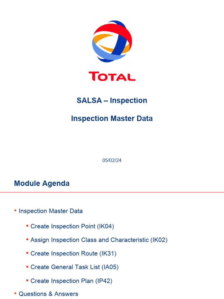 SAP Inspection Master Data Training | PDF