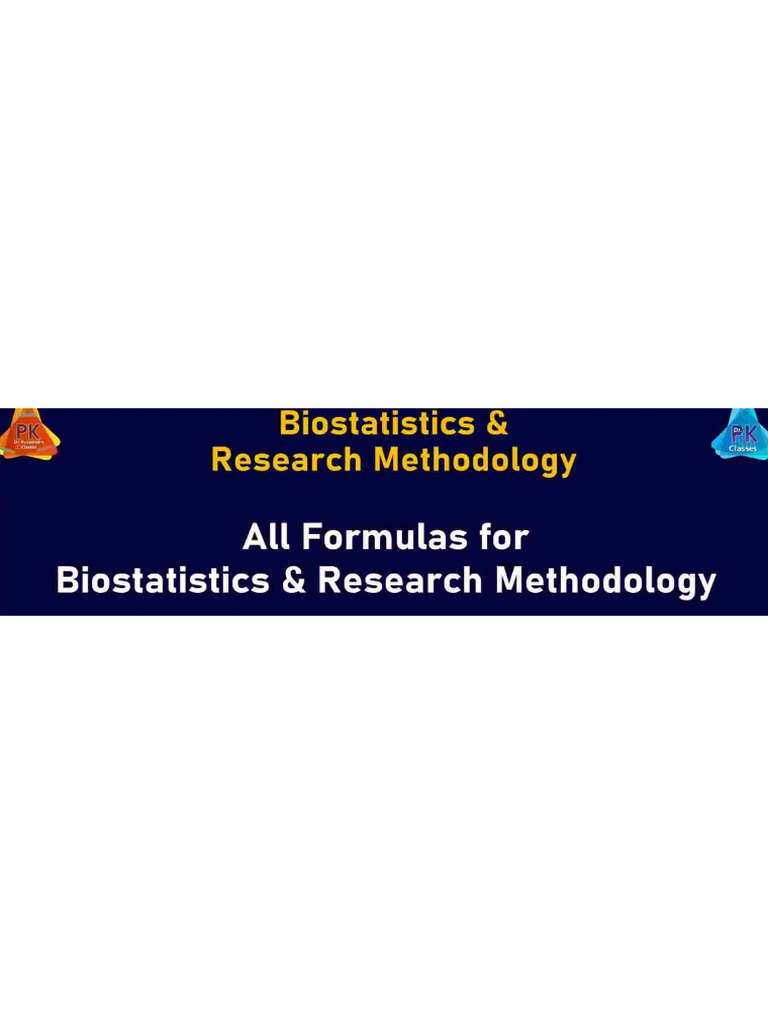 Biostatistics All Formulas | PDF