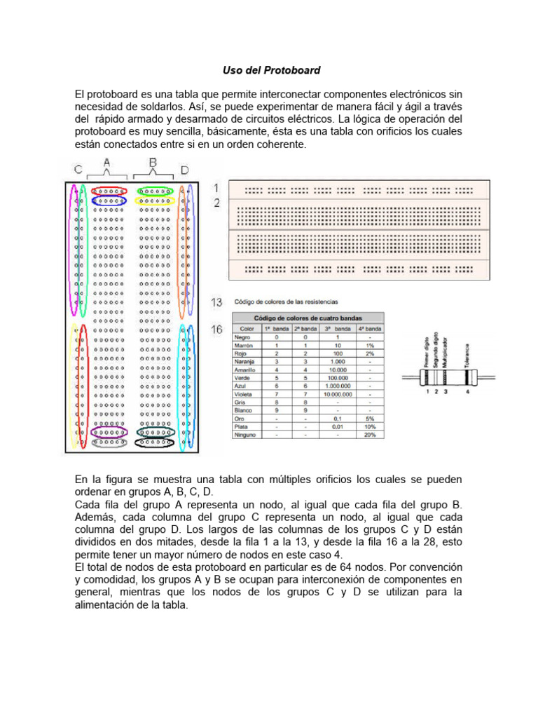 01 Funciones Del Protoboard | PDF