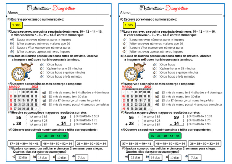 Atividade Matemática 25 01 | PDF