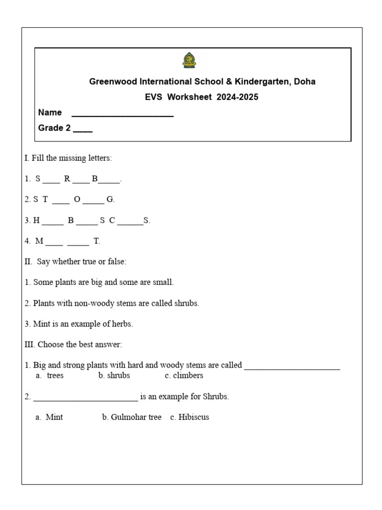 05042024_080046_EVS WORKSHEET GRADE 2 2024-2025 | PDF