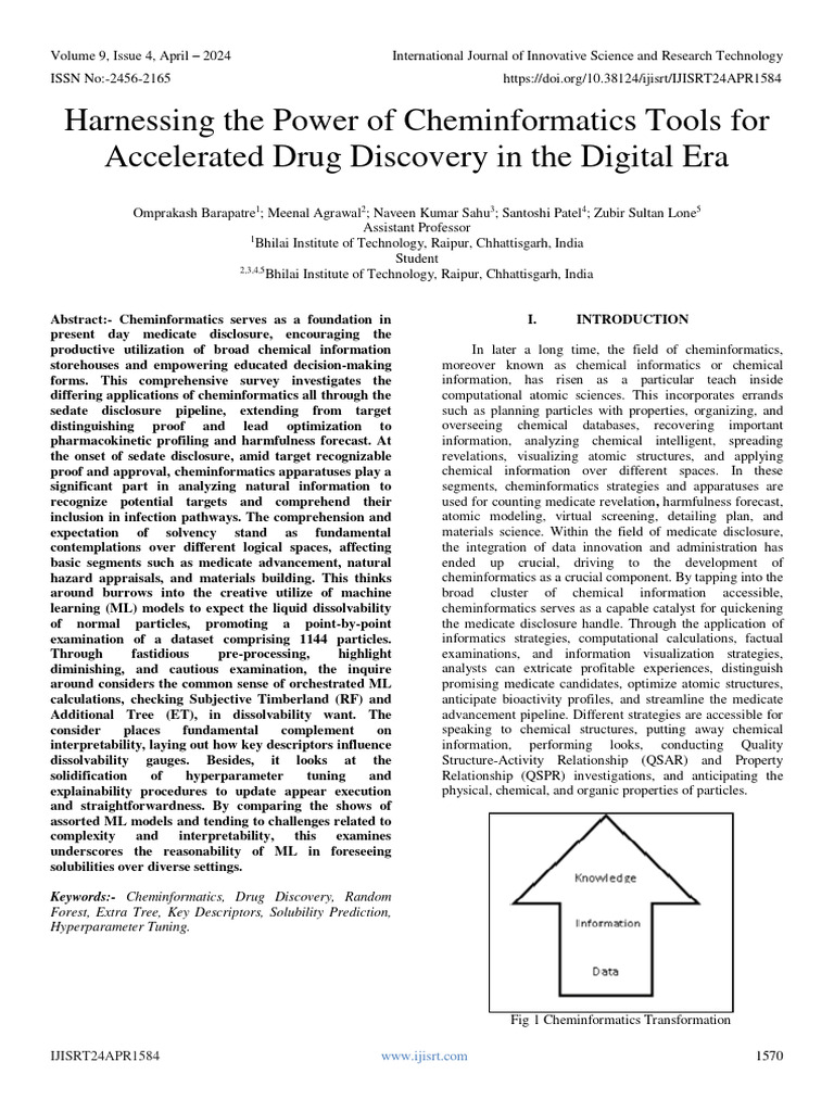 Harnessing The Power of Cheminformatics Tools For Accelerated Drug ...