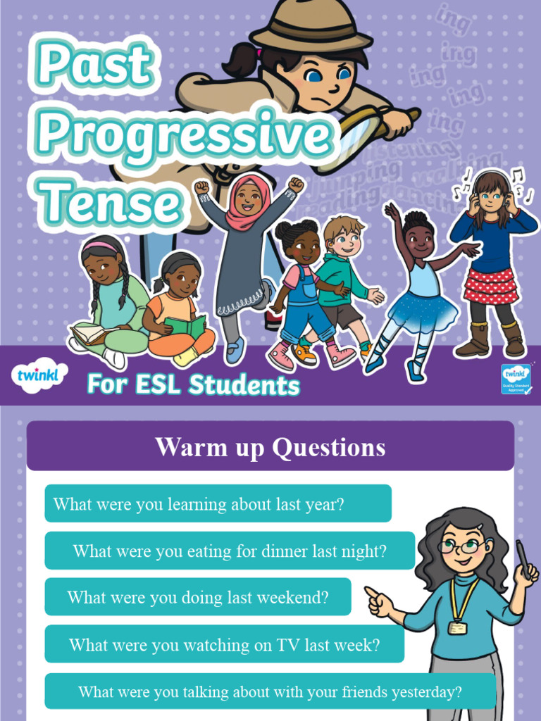 t 1700837610 Esl Past Progressive Ppt Kids a2 b1 Ver 2 | PDF
