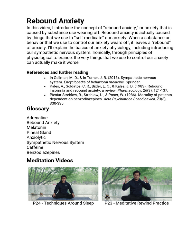 A06 - Rebound Anxiety - Description | PDF