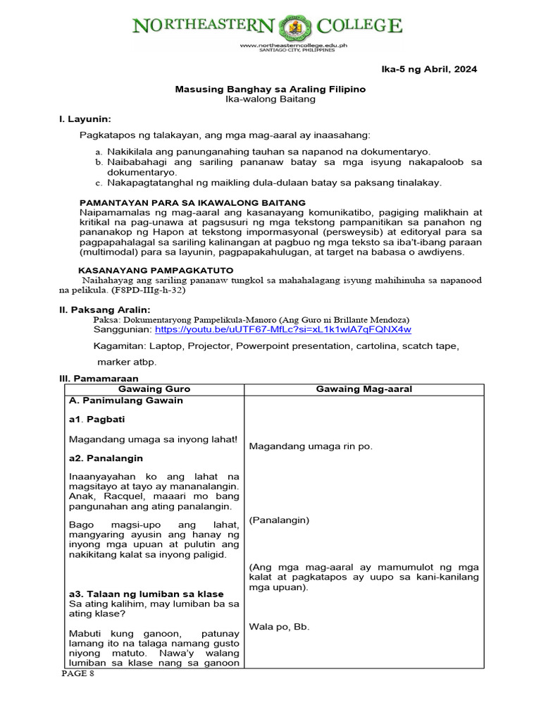 A3.1 Dokumentaryong Pampelikula 2 | PDF