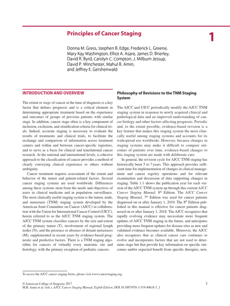Principles Cancer Staging | PDF | Cancer | Pathology