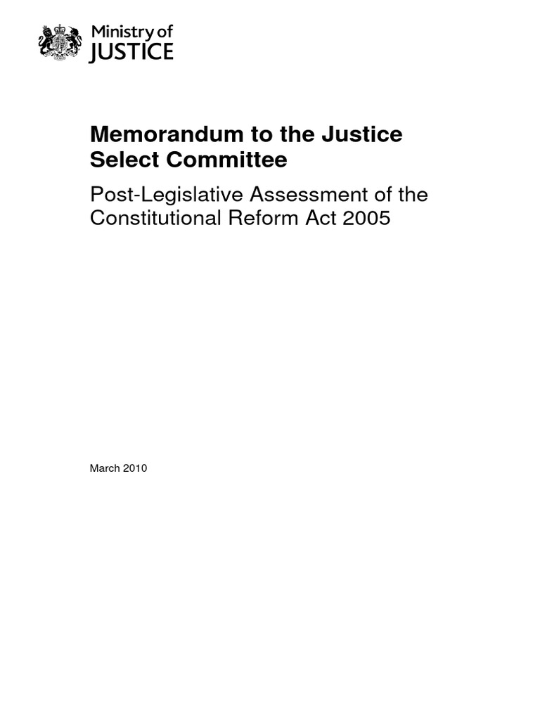 Constitutional Reform Act Scrutiny | PDF | House Of Lords | Judge