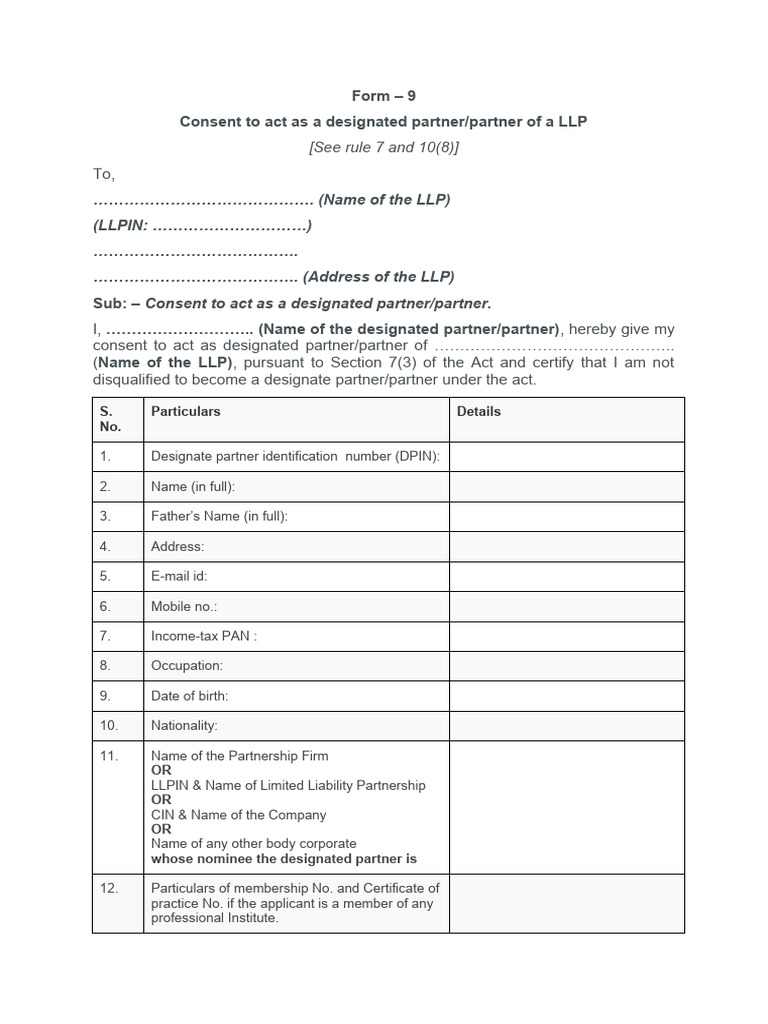 (Name of The LLP) (LLPIN: ) . . (Address of The LLP) | PDF | Limited ...
