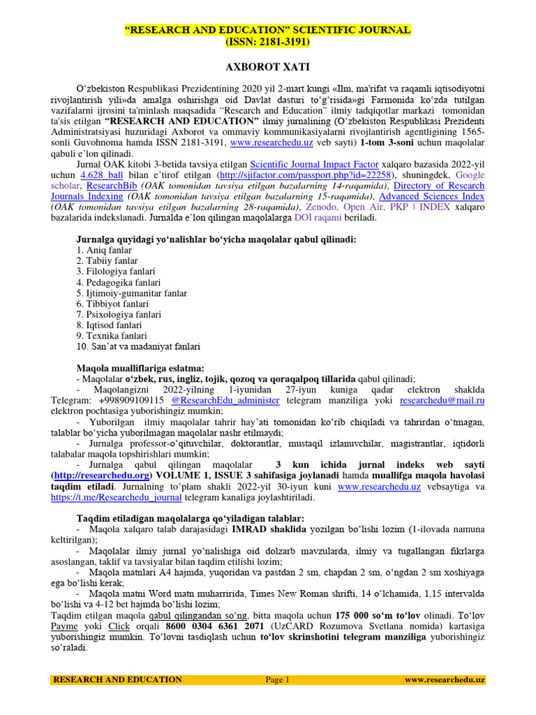AXBOROT XATI 2022 Volume1 Issue3 | PDF