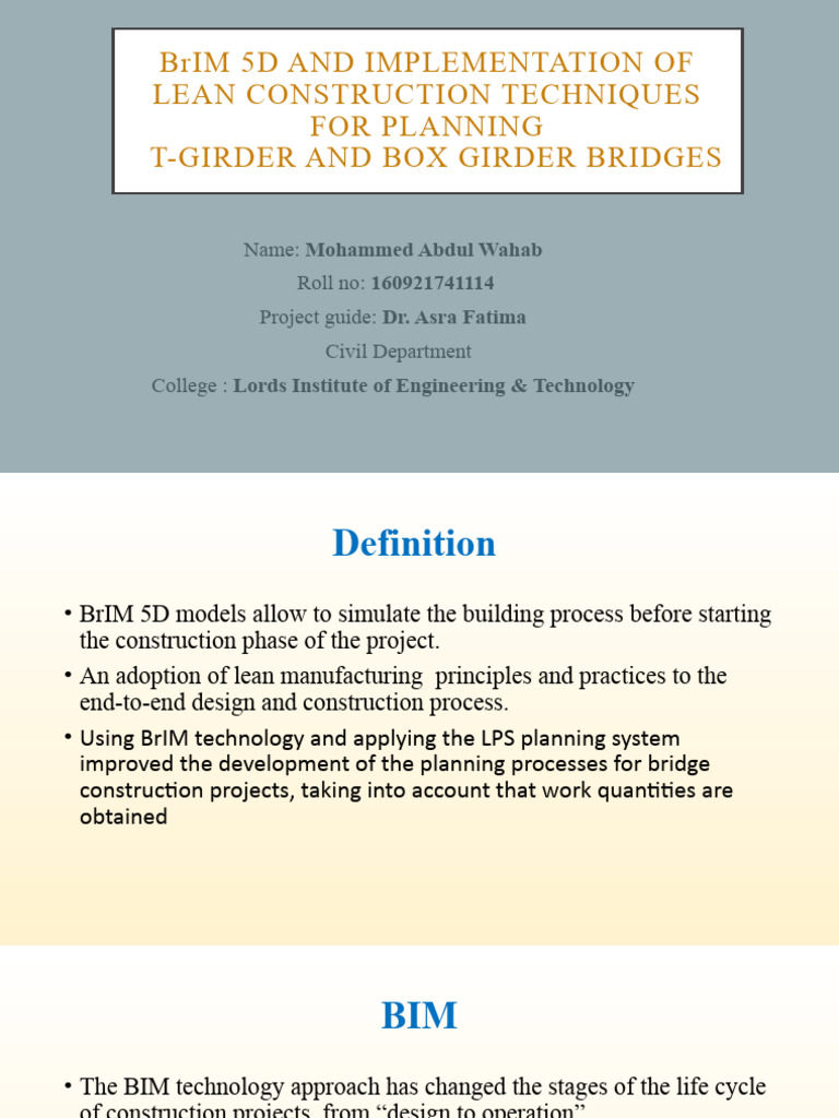 BrIM 5D and Implementation of LC | PDF | Building Information Modeling ...